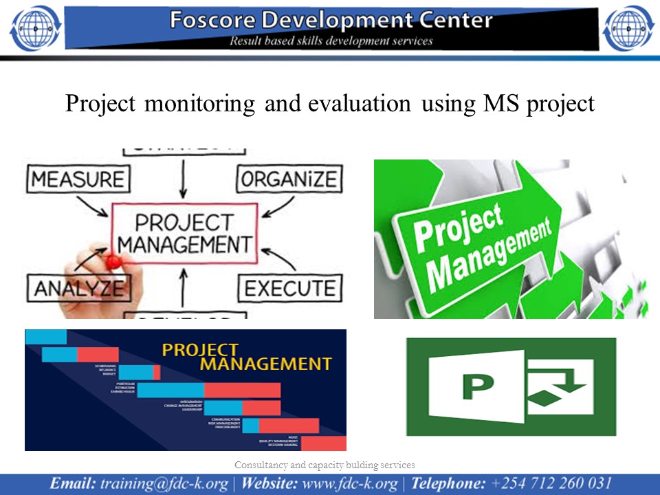 Project Management Monitoring And Evaluation With Ms Projects Course