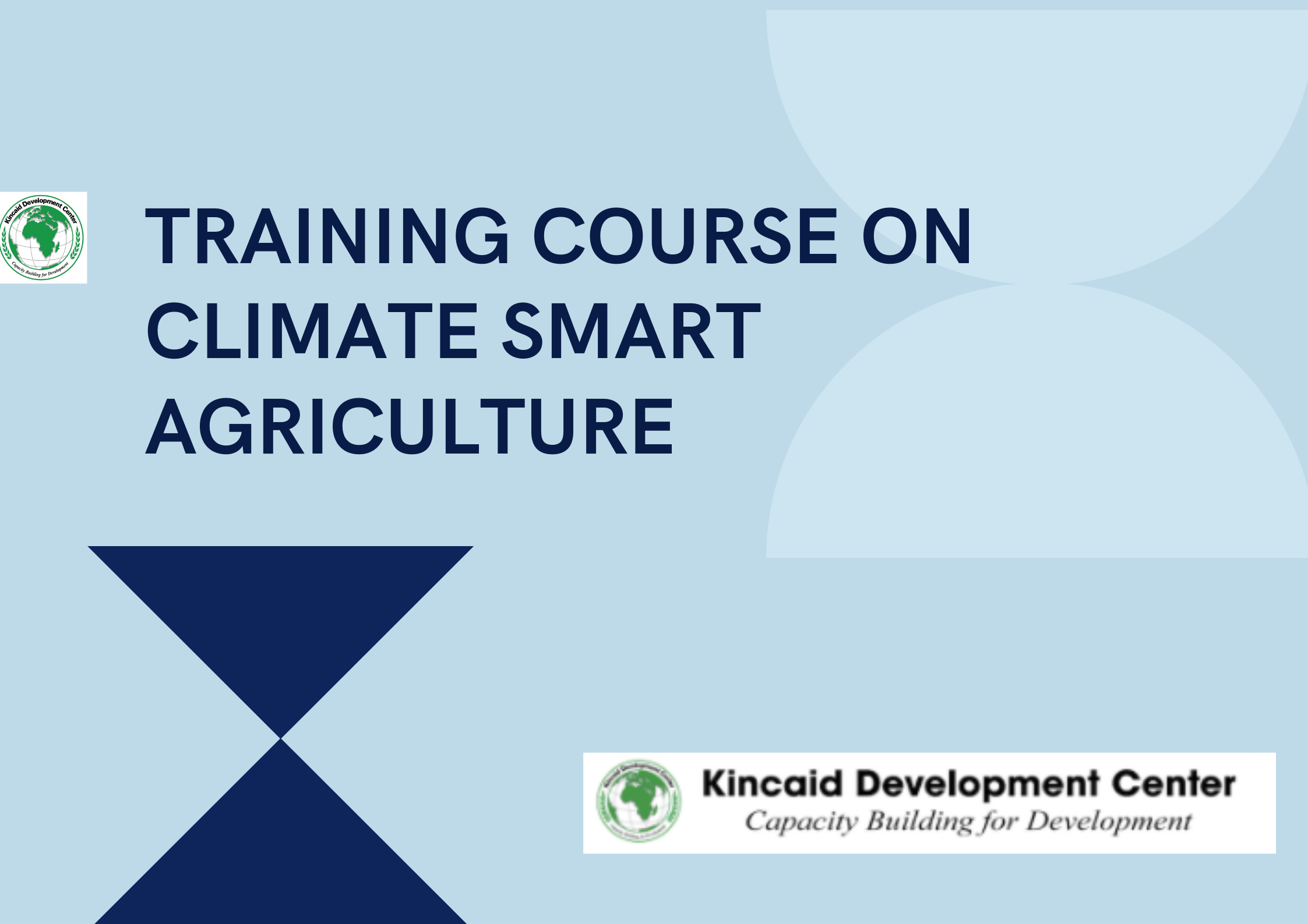 TRAINING COURSE ON CLIMATE SMART AGRICULTURE - Training or Development ...