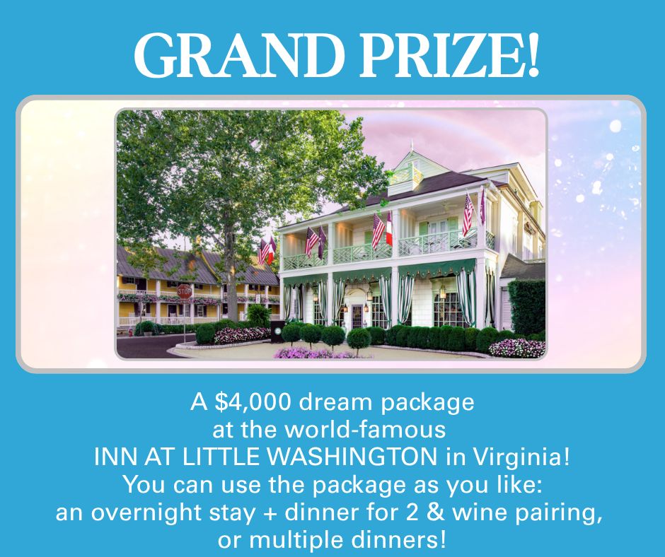 Win an amazing Inn at Little Washington raffle! Drawing on Christmas ...